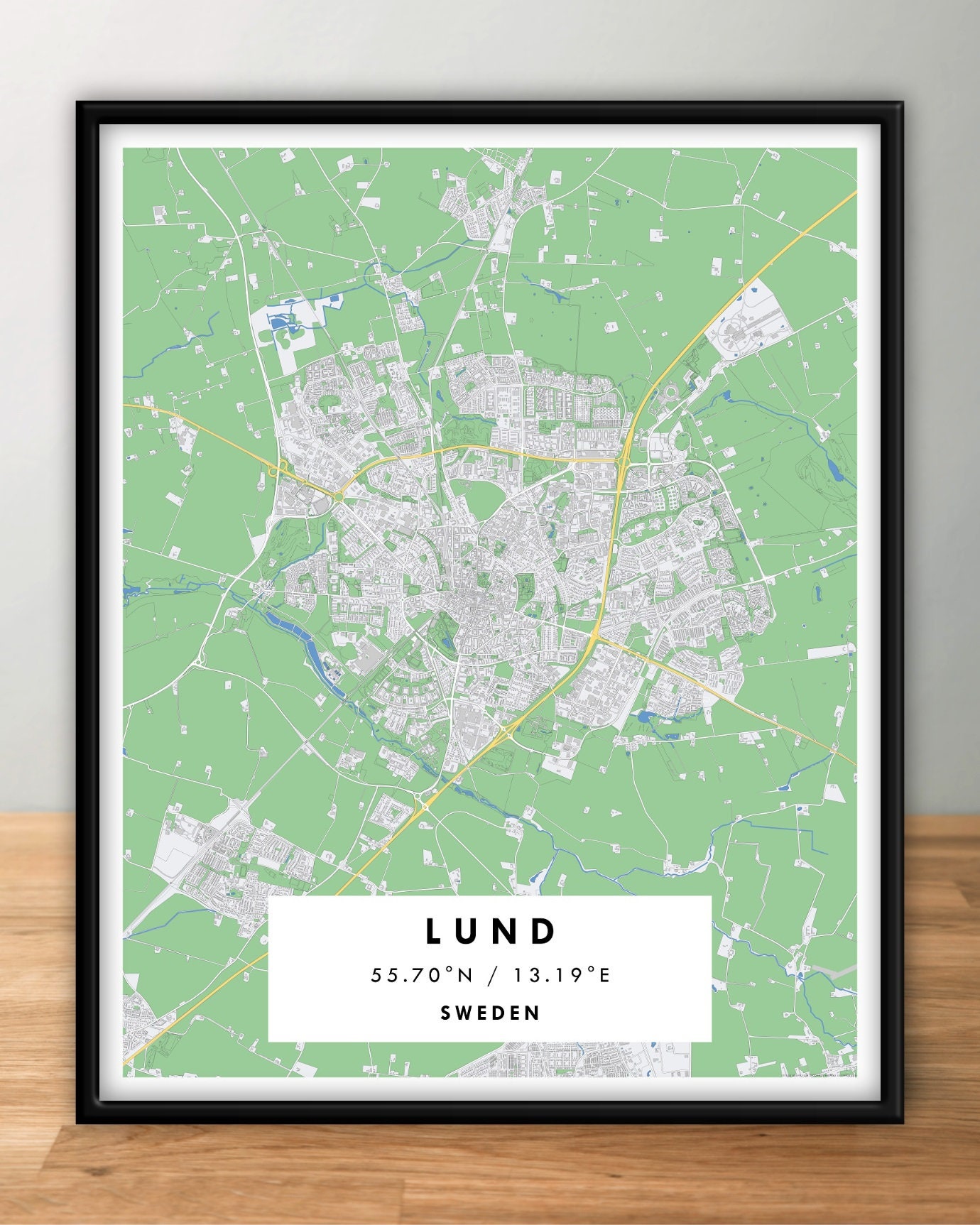 LUND Map, City Poster, Sweden, Lund Karta, Digital Download, Map of ...