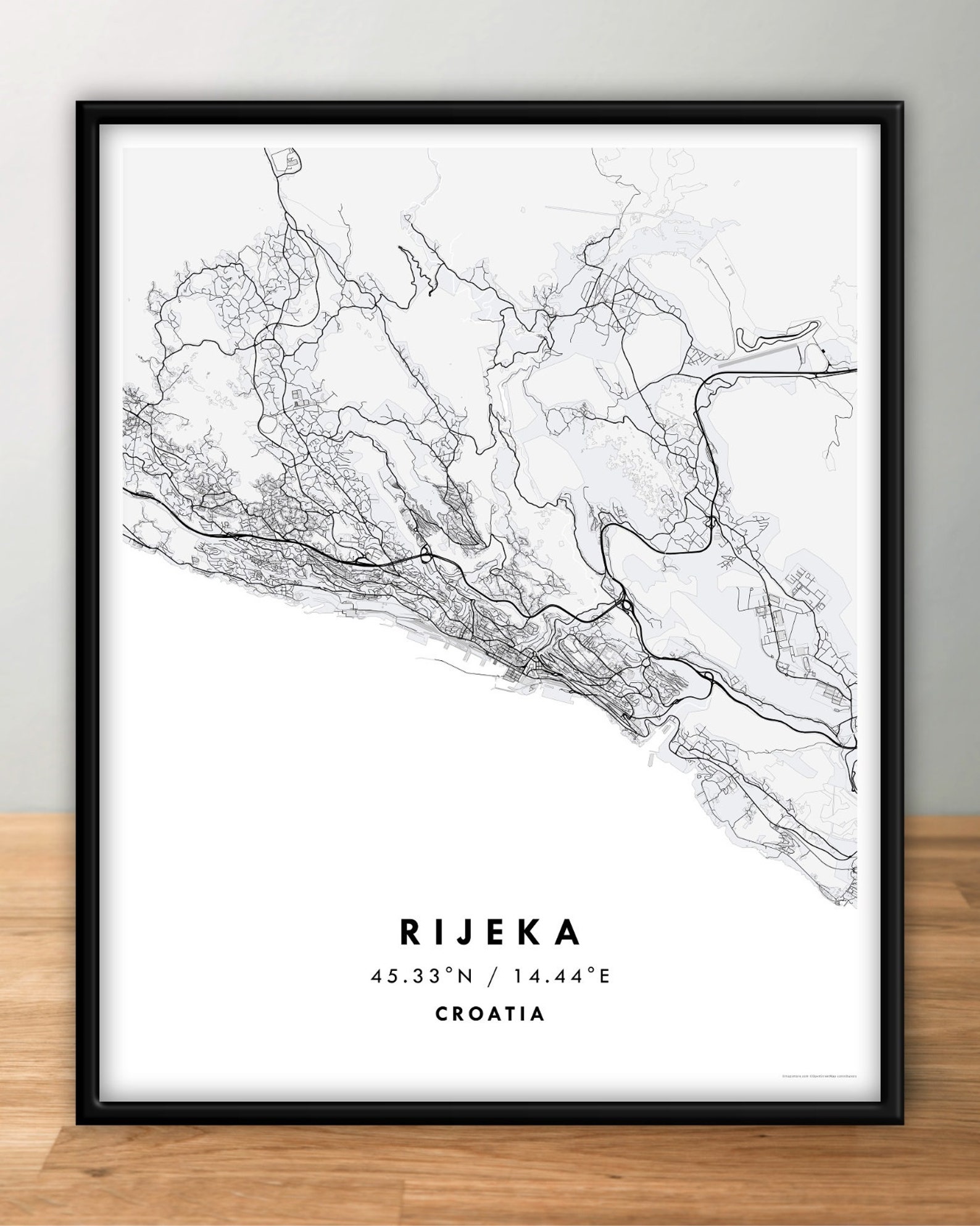 RIJEKA Map, City Poster, Croatia, Karta Rijeke, Map of Rijeka, Digital ...