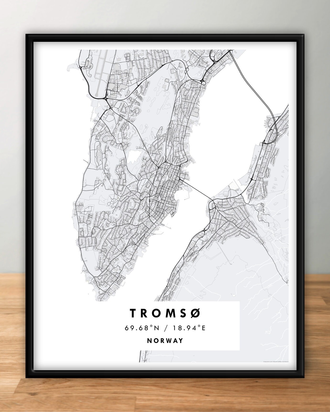 TROMSØ Map, City Poster, Norway, Tromsø Kart, Map of Tromso, Modern ...