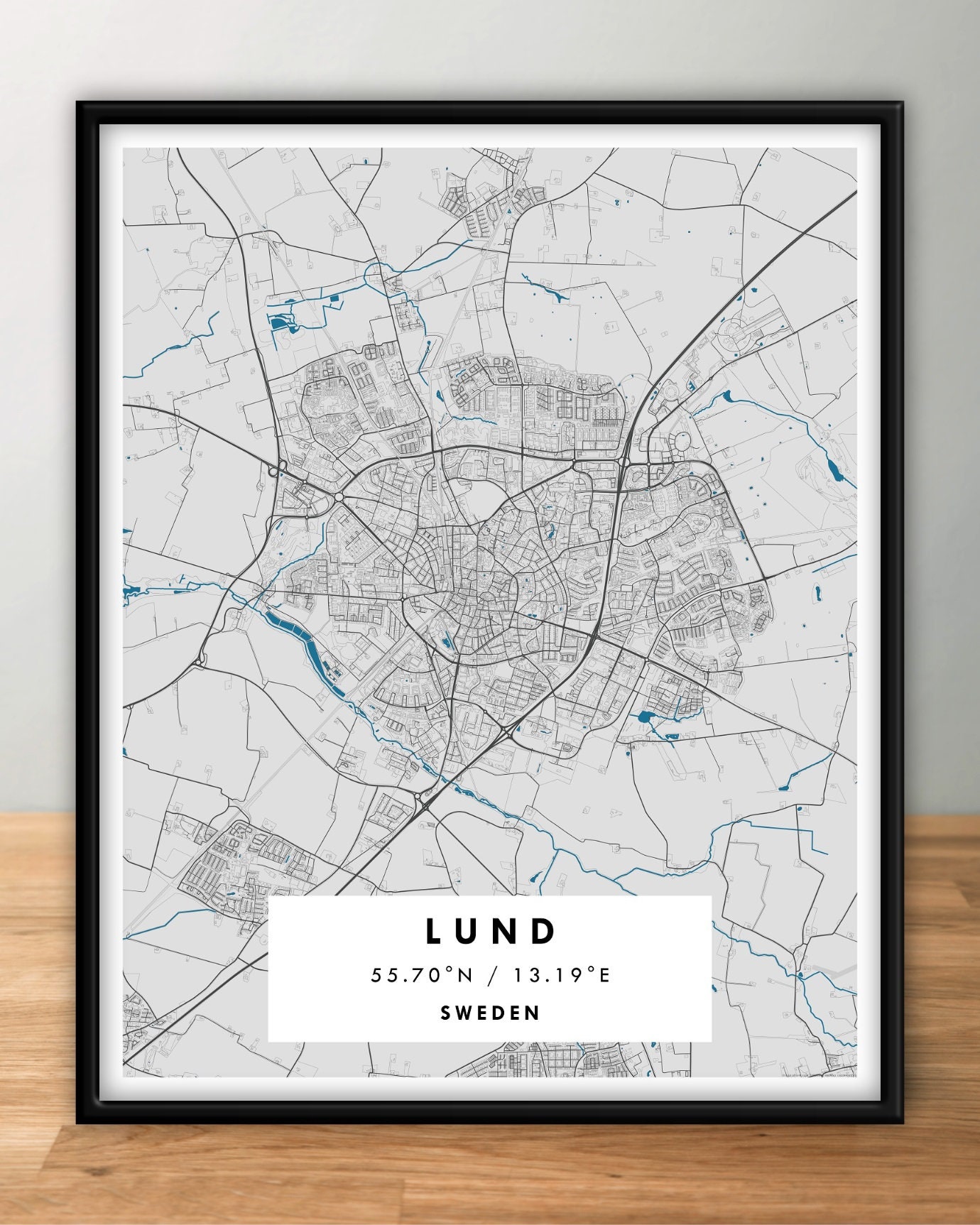 LUND Map, City Poster, Sweden, Lund Karta, Digital Download, Map of ...