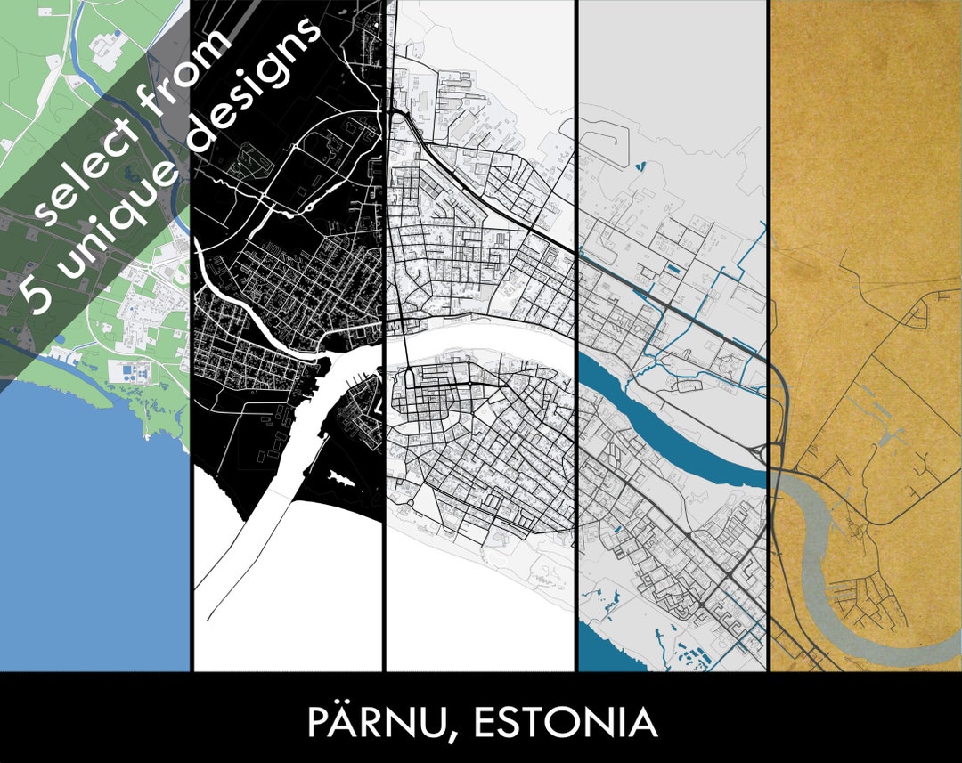 PÄRNU Map, City Poster, Estonia, Pärnu Kaart, Digital Download, Modern ...