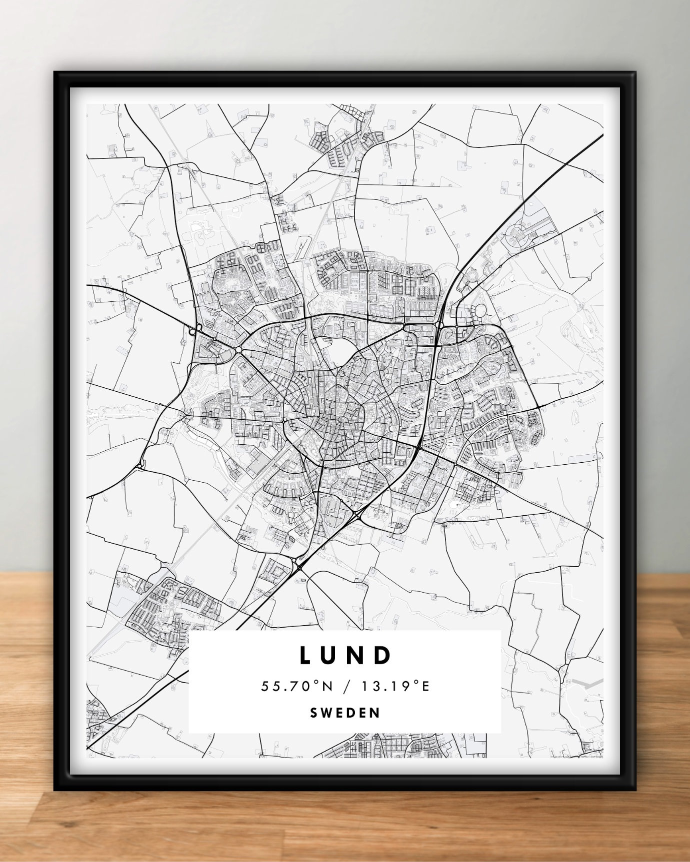 LUND Map, City Poster, Sweden, Lund Karta, Digital Download, Map of ...