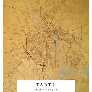 TARTU Map, City Poster, Estonia, Tartu Kaart, Digital Download, Tartu ...
