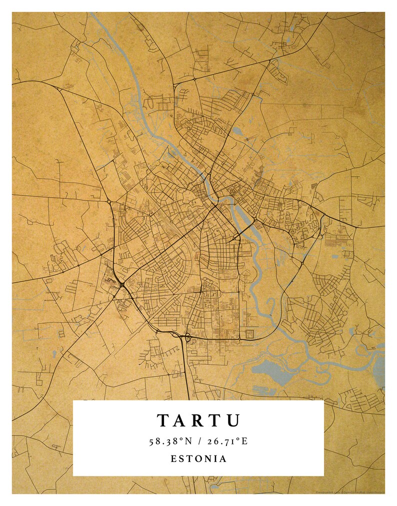 TARTU Map, City Poster, Estonia, Tartu Kaart, Digital Download, Tartu ...