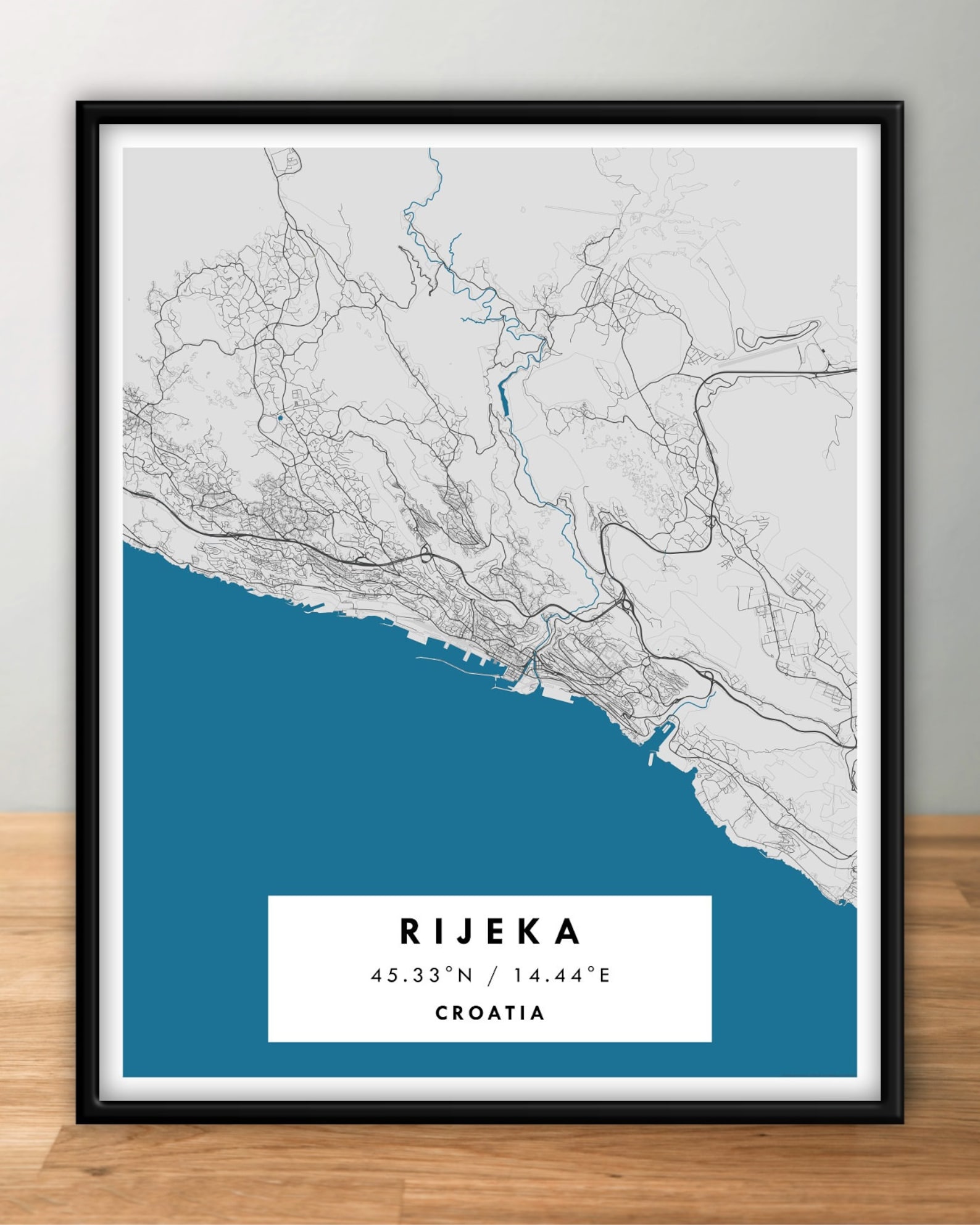 RIJEKA Map, City Poster, Croatia, Karta Rijeke, Map of Rijeka, Digital ...