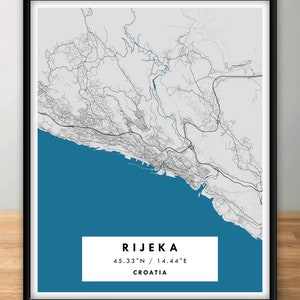 RIJEKA Map, City Poster, Croatia, Karta Rijeke, Map of Rijeka, Digital ...