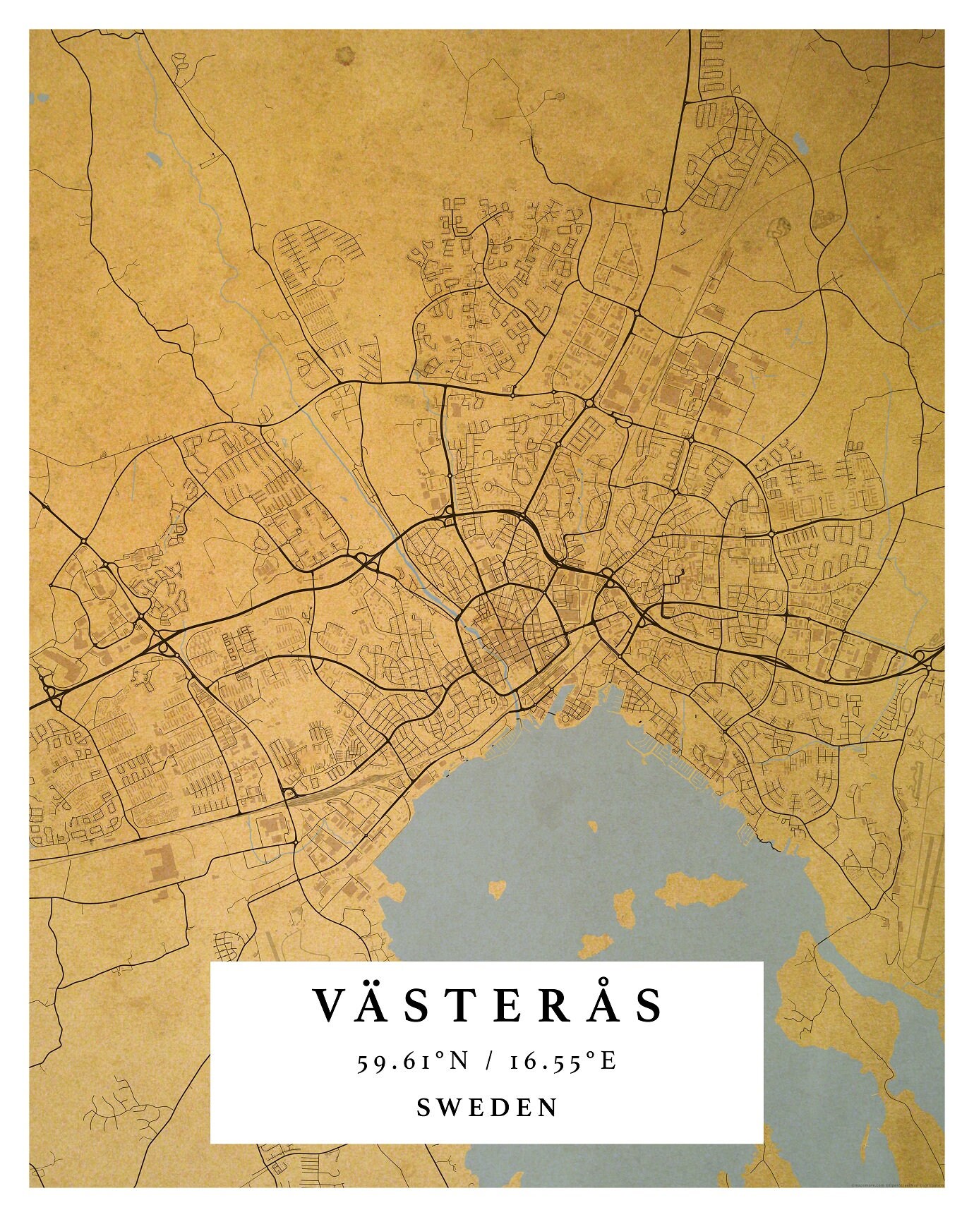 VÄSTERÅS Map, City Poster, Sweden, Västerås Karta, Digital Download ...
