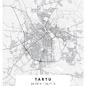 TARTU Map, City Poster, Estonia, Tartu Kaart, Digital Download, Tartu ...