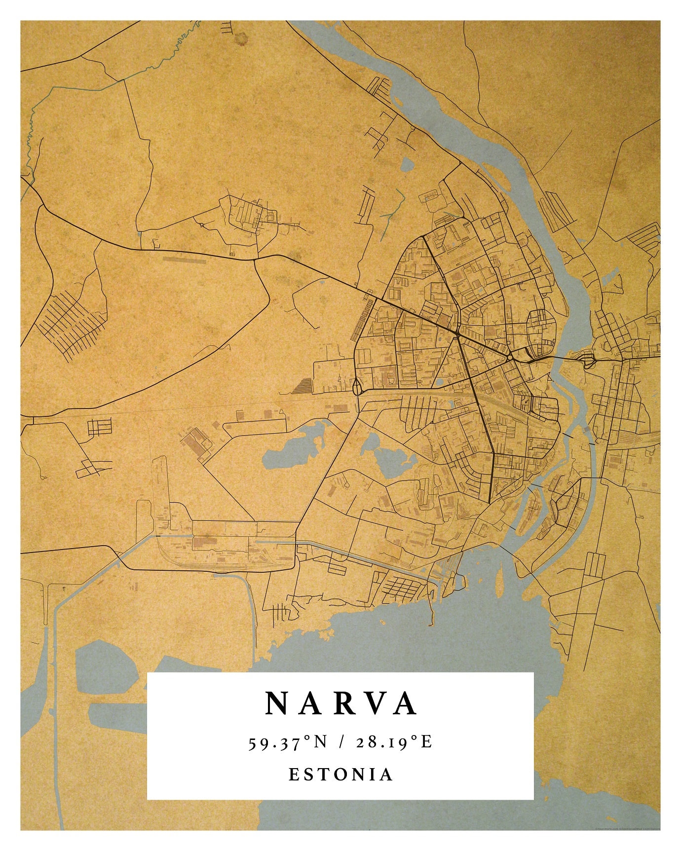 NARVA Map, City Poster, Narva Kaart, Digital Download, Ready for Print ...