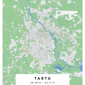TARTU Map, City Poster, Estonia, Tartu Kaart, Digital Download, Tartu ...
