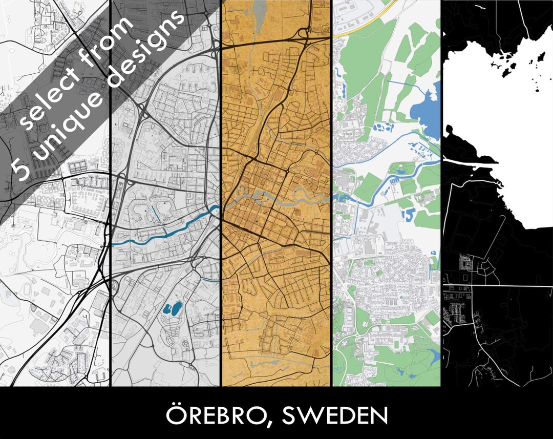 ÖREBRO Map, City Poster, Örebro Karta, Digital Download, Map of Örebro ...