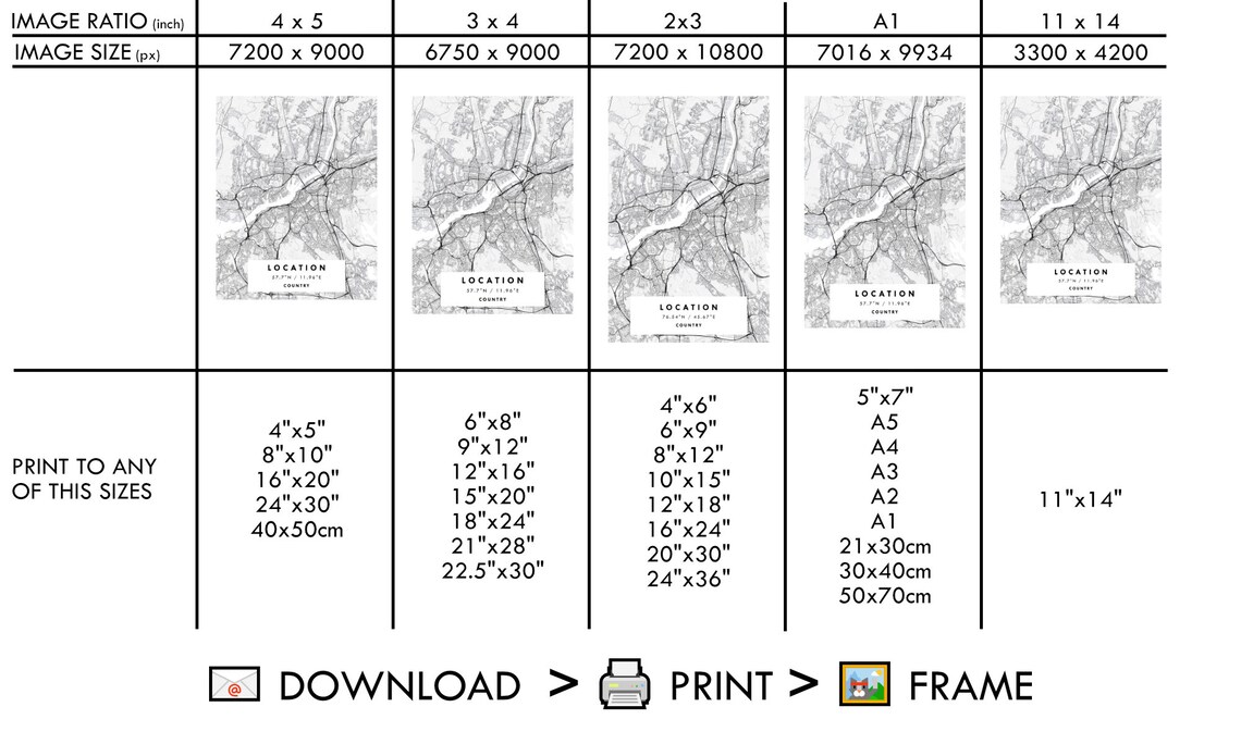 RIJEKA Map, City Poster, Croatia, Karta Rijeke, Map of Rijeka, Digital ...