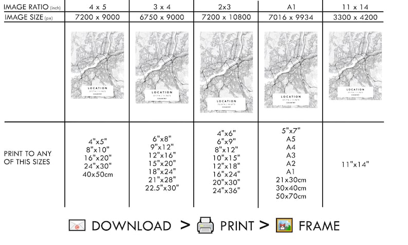VÄSTERÅS Map, City Poster, Sweden, Västerås Karta, Digital Download ...