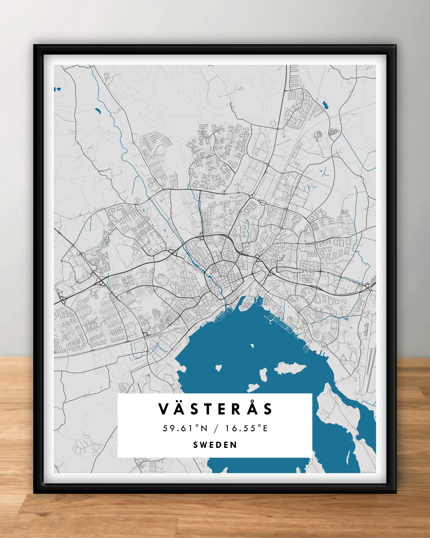 VÄSTERÅS Map, City Poster, Sweden, Västerås Karta, Digital Download ...