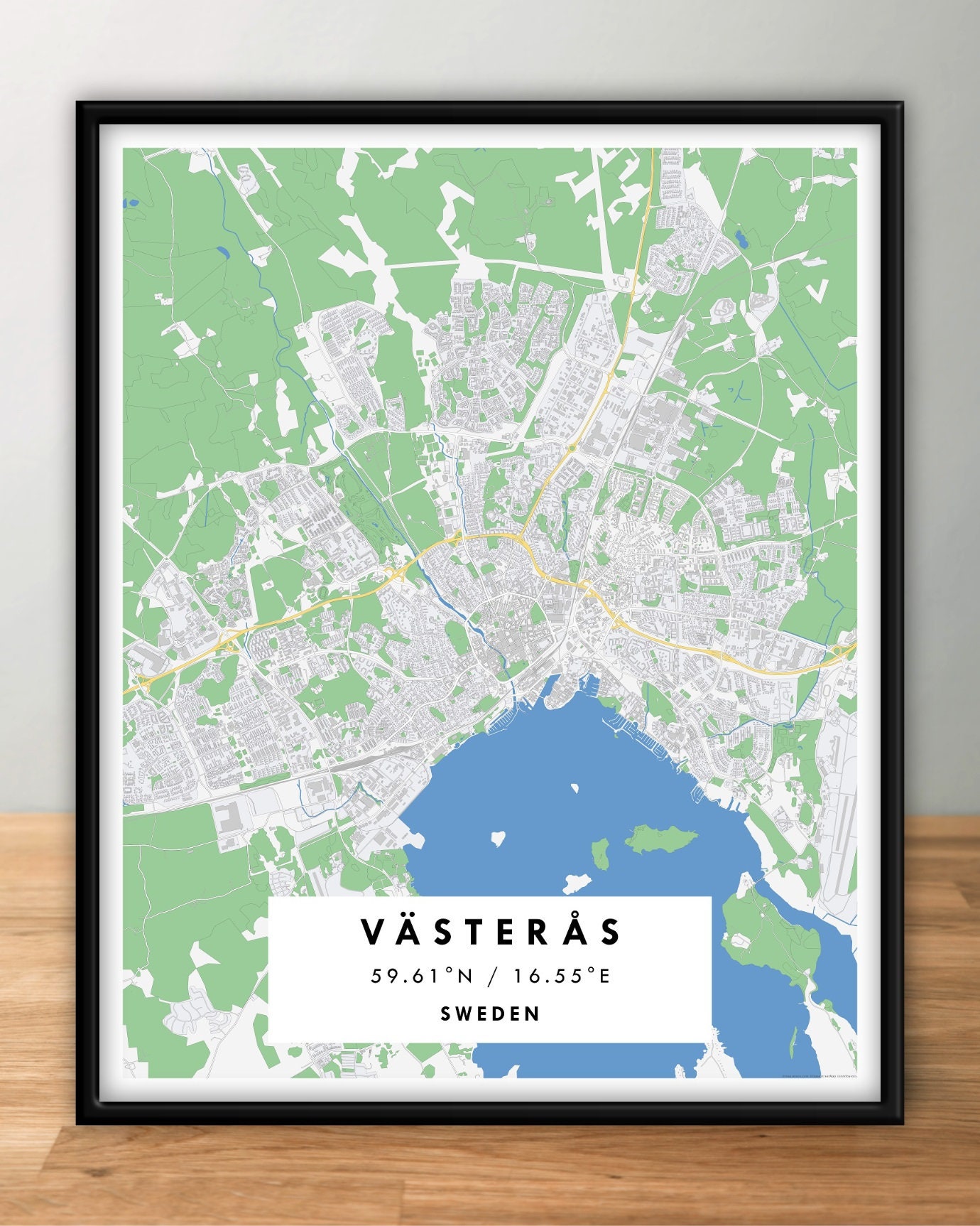 VÄSTERÅS Map, City Poster, Sweden, Västerås Karta, Digital Download ...
