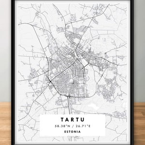 TARTU Map, City Poster, Estonia, Tartu Kaart, Digital Download, Tartu ...