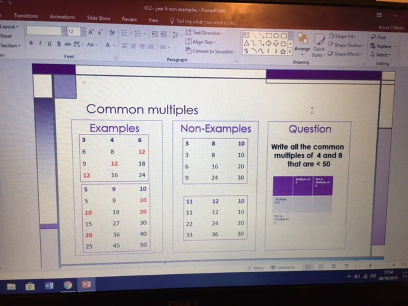 Year 6 Examples and Non Examples Powerpoint Slides/pdf. Covers Majority ...