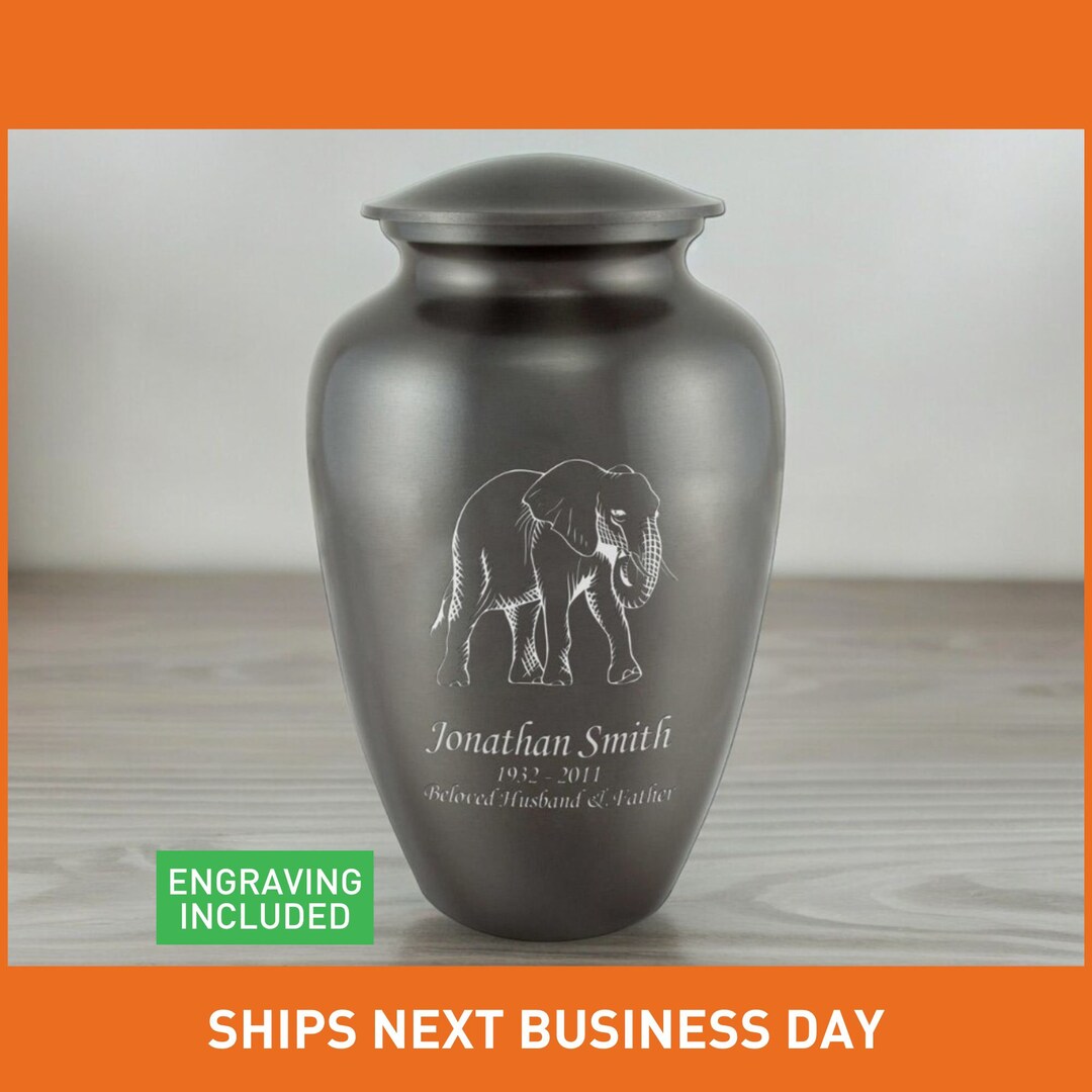 Elephant Cremation Urn by Perfect Memorials, Custom Memorial Urn, Urns ...