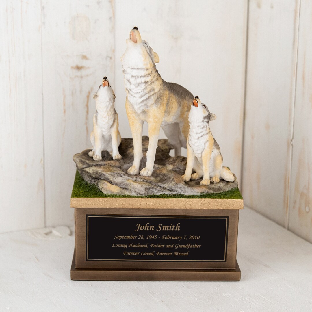 Perfect Memorials Custom Engraved Small Wolf and Pups - Etsy