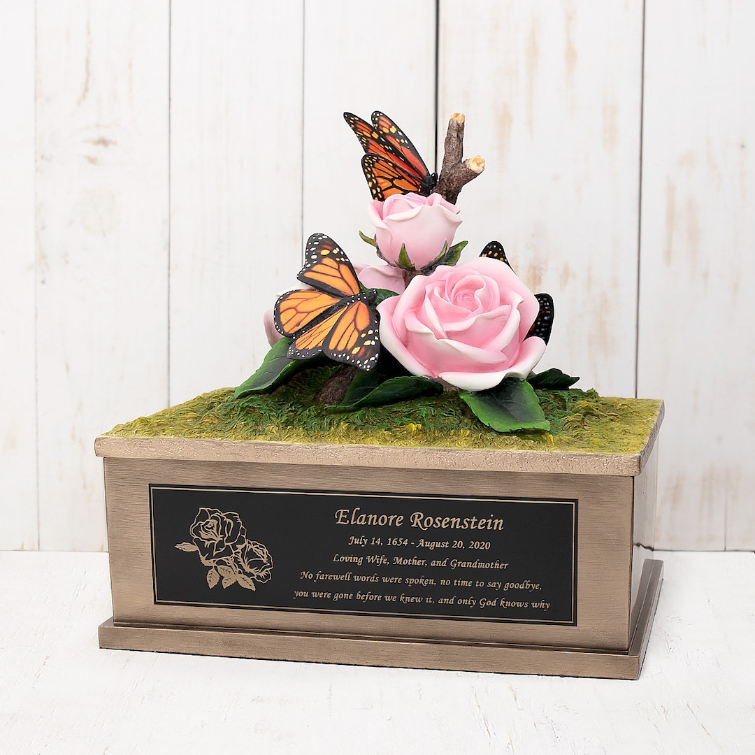 CUSTOM URN, Large Butterfly Cremation Urn, 215 Lbs or Less, Laser ...