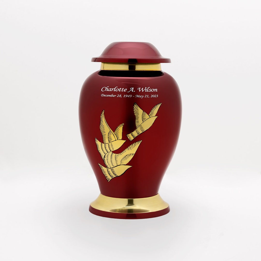 Large Solar Gathering Metal Cremation Urn, Birds Going Home Urn, Custom ...
