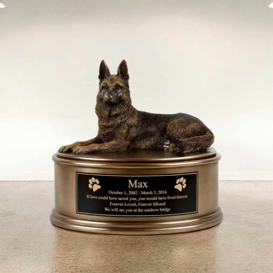 German Shepherd Custom Engraved Urn, German Shepherd Dog Urn, Urn for ...