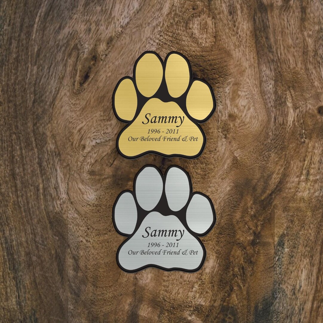 Large Paw Print Unique Shaped Engraved Plate, Personalized Plaque ...