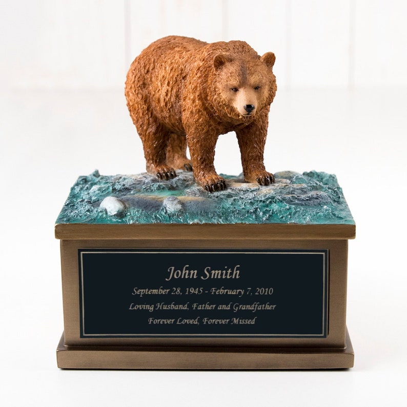 Perfect Memorials Custom Engraved Small Bear Standing in | Etsy