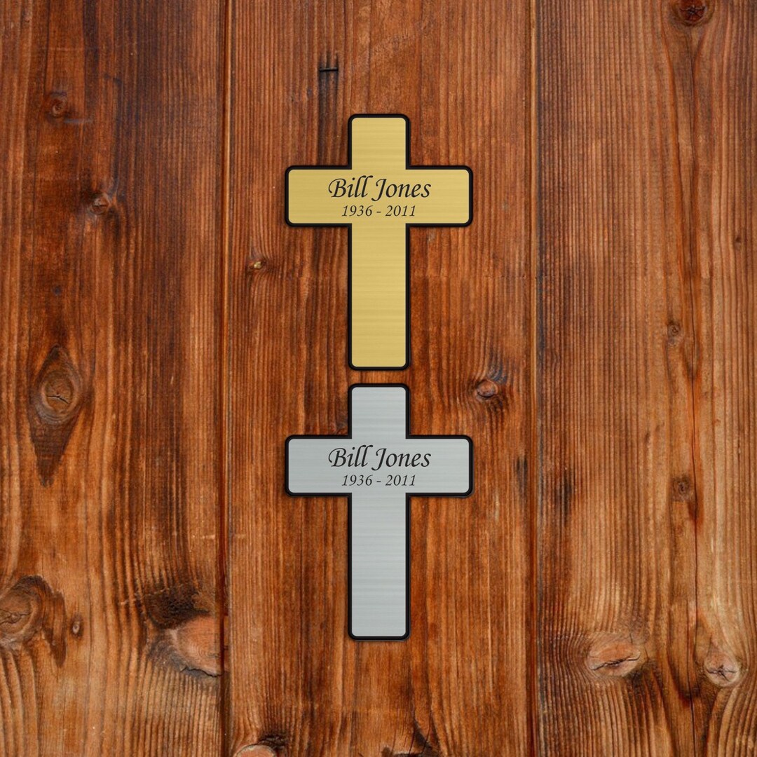 Traditional Cross Shaped Custom Engraved Plate, Personalized Plaque ...