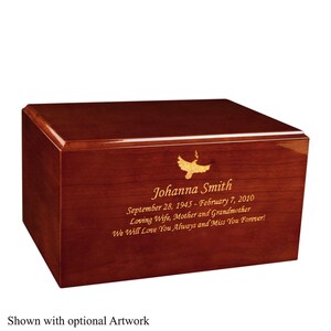 Perfect Memorials Custom Engraved Large Timeless Honey Oak Cremation ...
