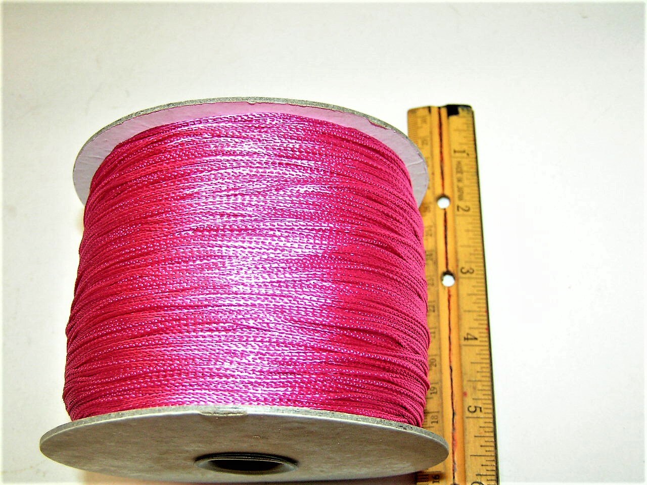 Hot Pink candy Pink Colored Beautiful Vibrant Chainette Yarn on 1/2 Lb ...