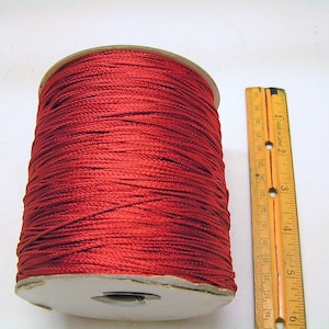 Dark Red / Cardinal Colored Beautiful Vibrant Chainette Yarn on 1/2 Lb ...