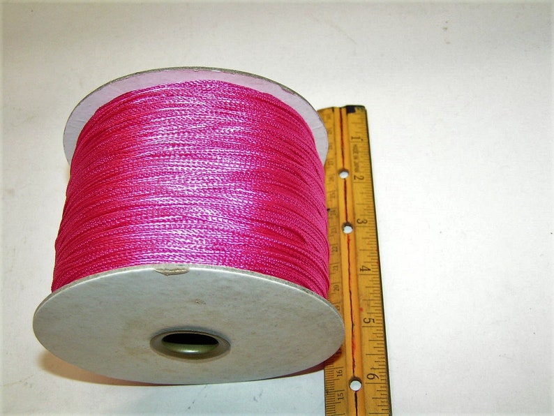 Hot Pink candy Pink Colored Beautiful Vibrant Chainette Yarn on 1/2 Lb ...