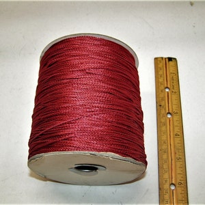 Dark Red / Cardinal Colored Beautiful Vibrant Chainette Yarn on 1/2 Lb ...