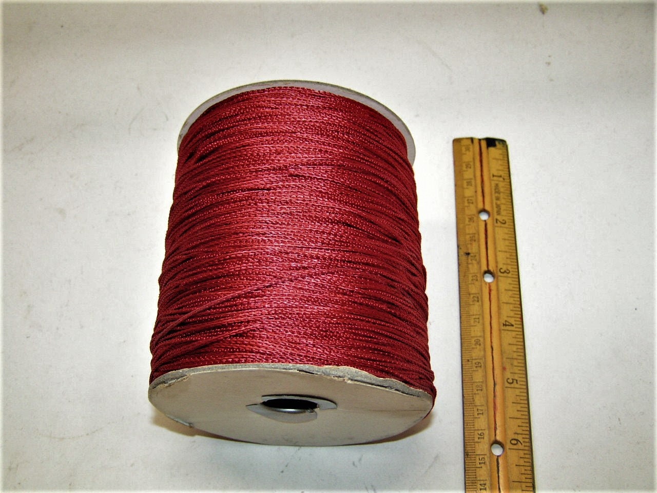 Dark Red / Cardinal Colored Beautiful Vibrant Chainette Yarn on 1/2 Lb ...