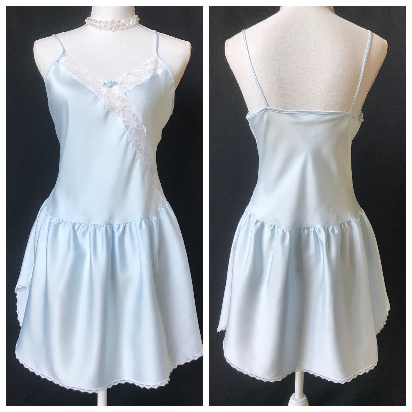 Sweet Baby Blue 2 Piece Nightie & Robe Set Vtg Size S 8-10 - Etsy