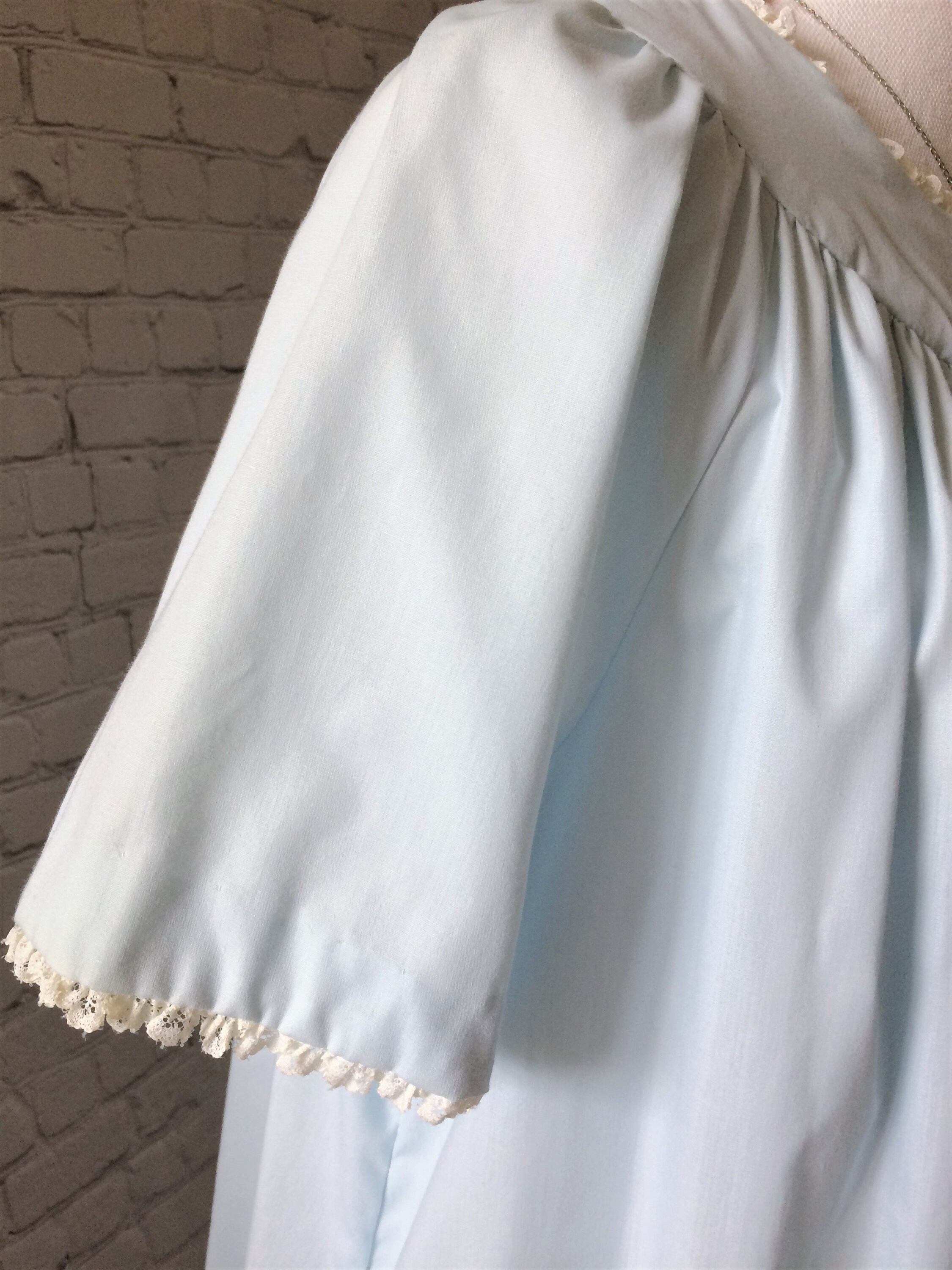 Vintage Long Light Blue Button up Nightgown - Etsy