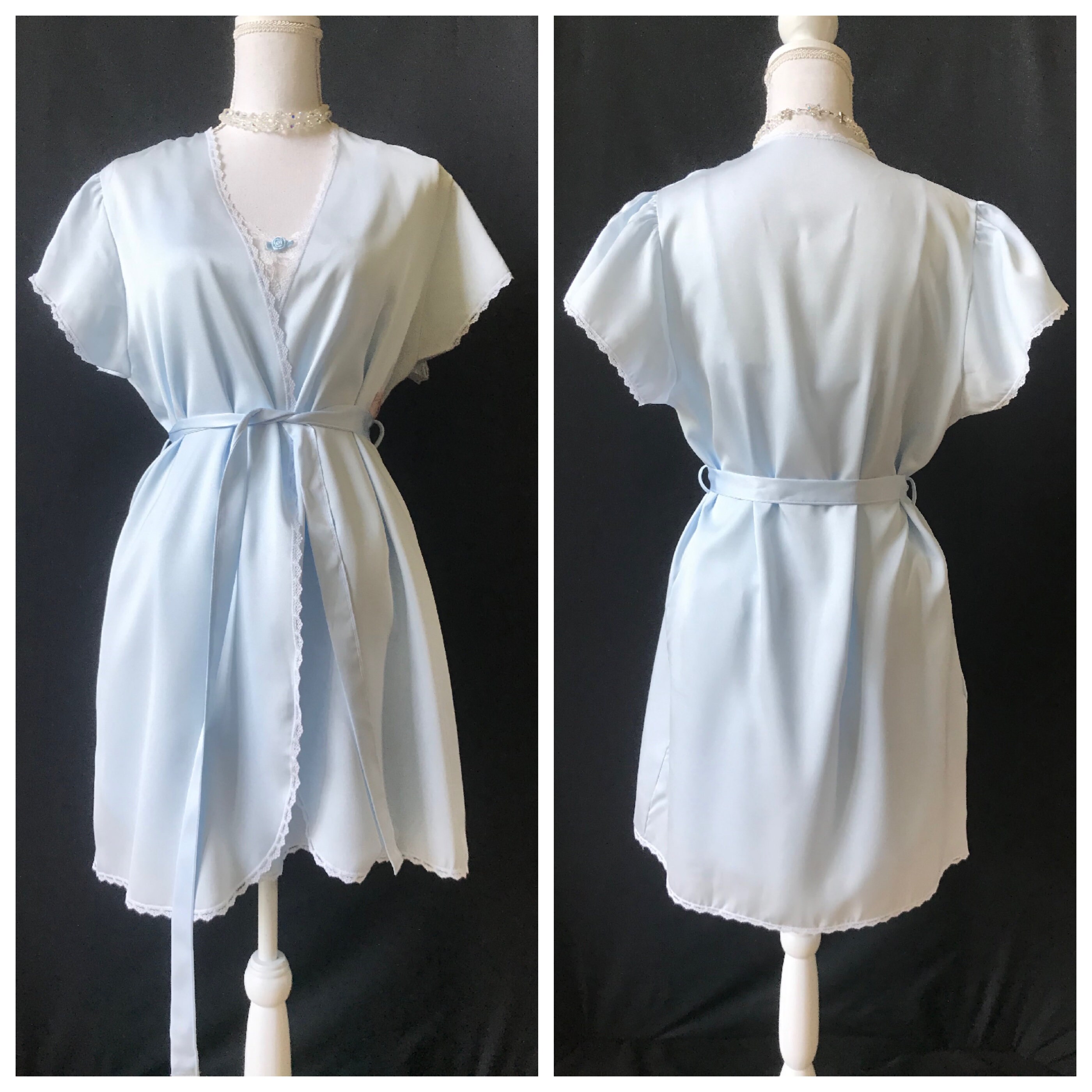 Sweet Baby Blue 2 Piece Nightie & Robe Set Vtg Size S 8-10 - Etsy