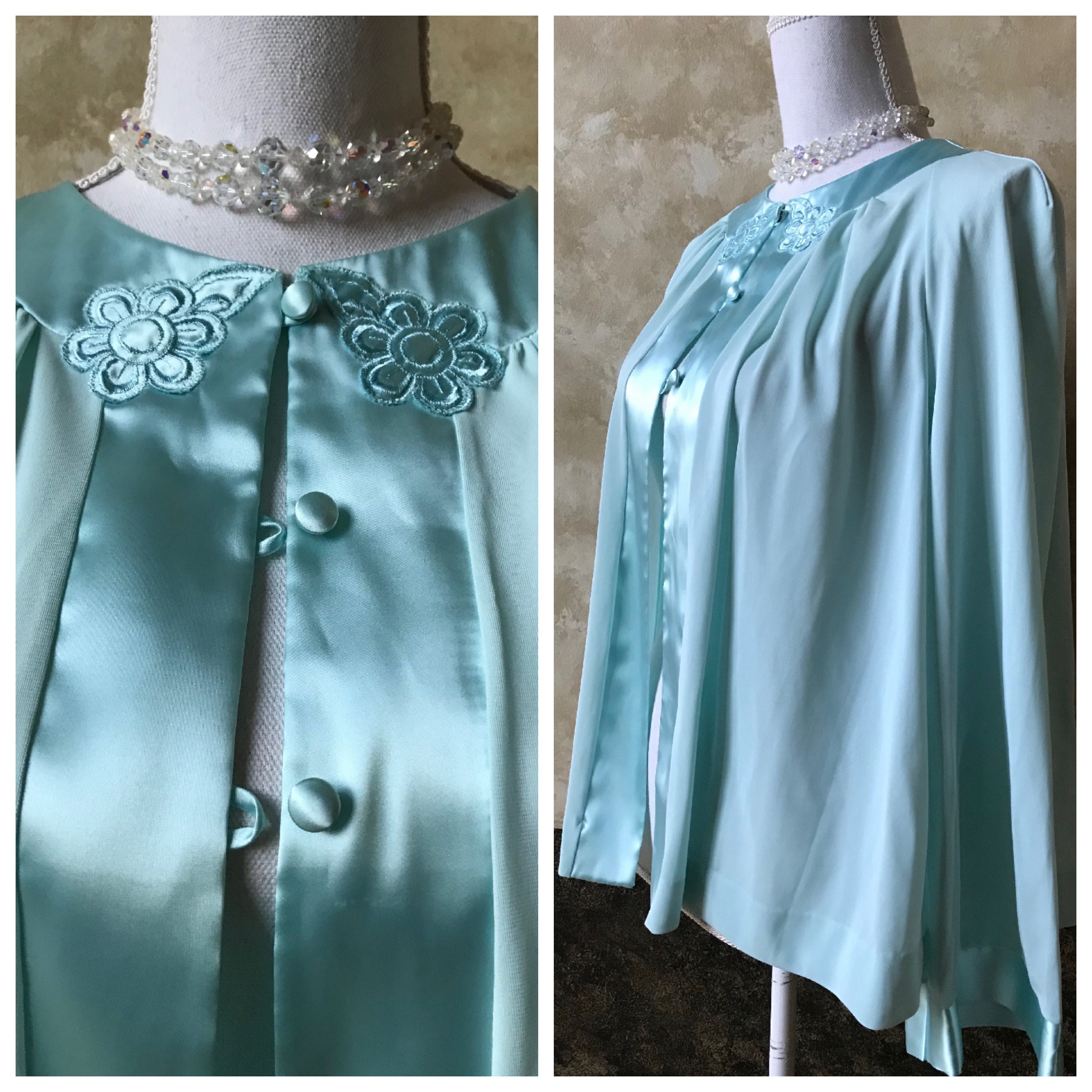 Beautiful Vintage Light Blue Bed Coat - Etsy