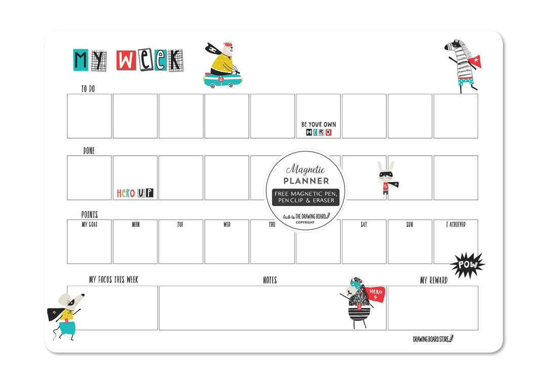 CHORE CHART Super Hero to Do/done Kids Magnetic Chart - Etsy