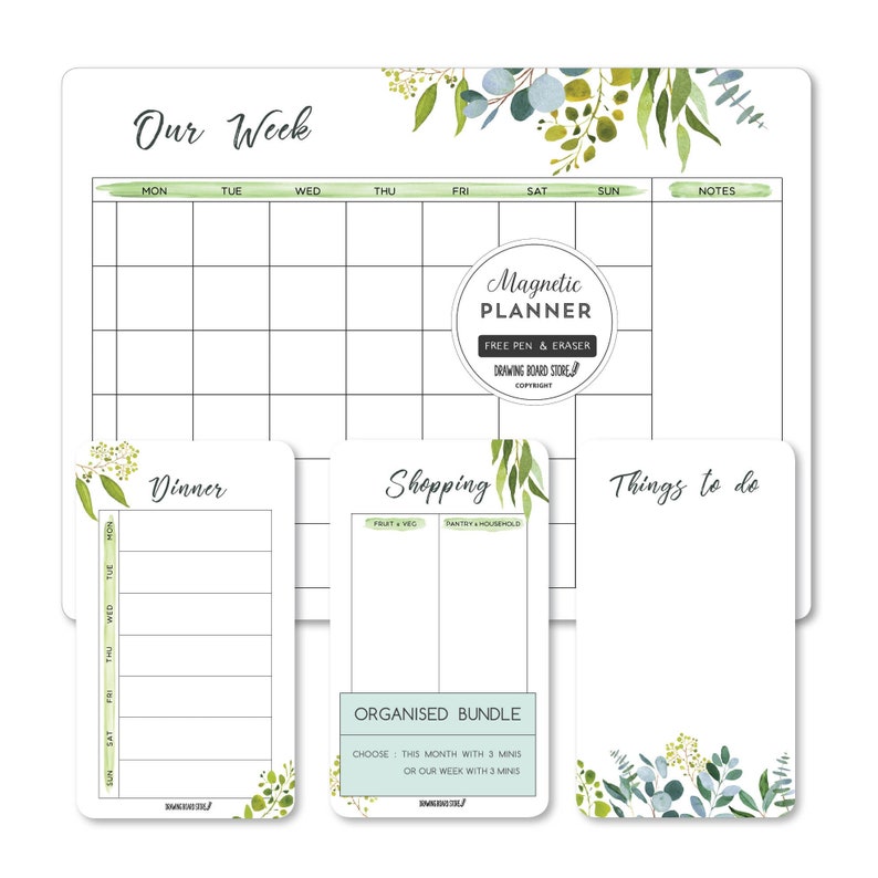 MONTHLY FAMILY Planner Meal Planner Shopping List to Do Whiteboard ...