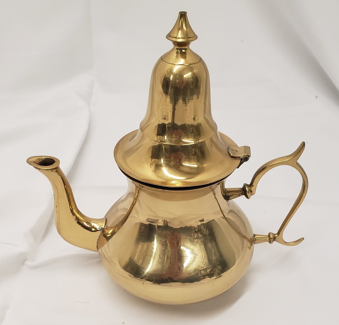 Vintage Indian Solid Brass Teapot | Etsy