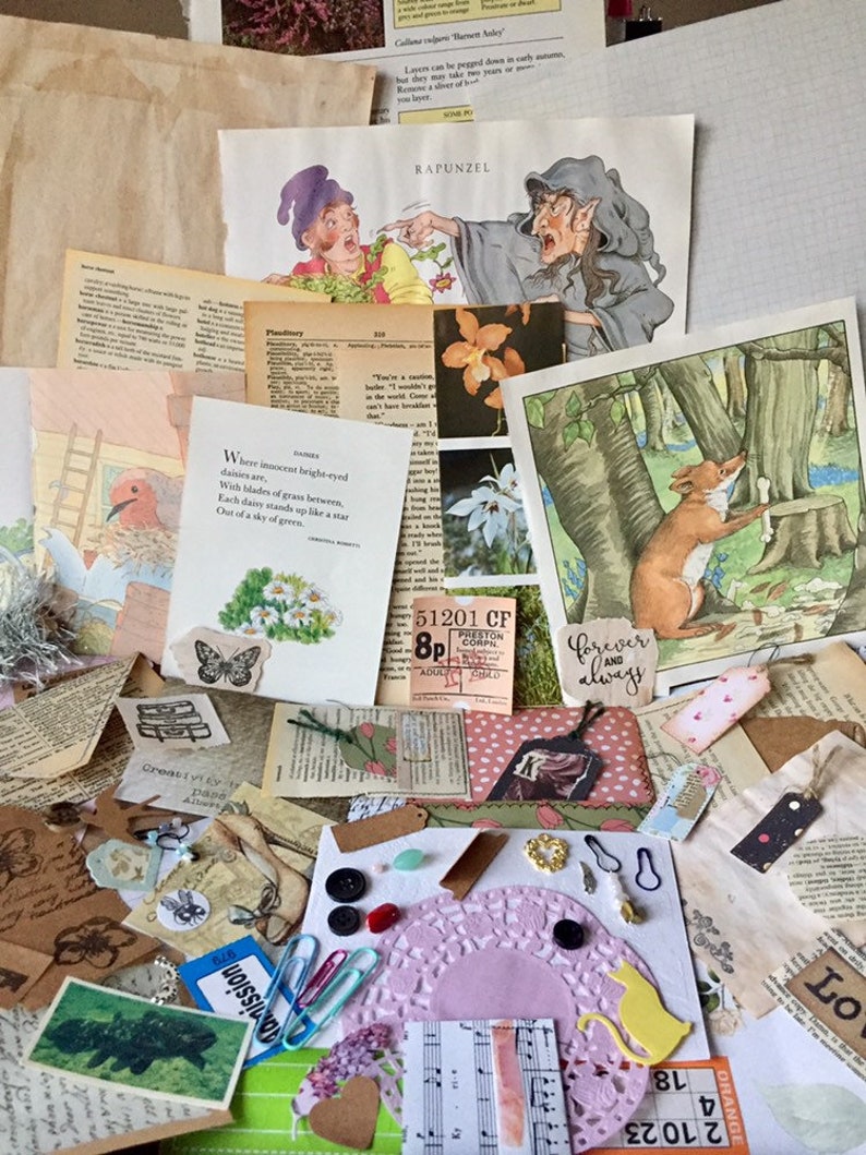 Ephemera, Junk Journal Ephemera Kit, Handmade Ephemera, Scrapbooking ...