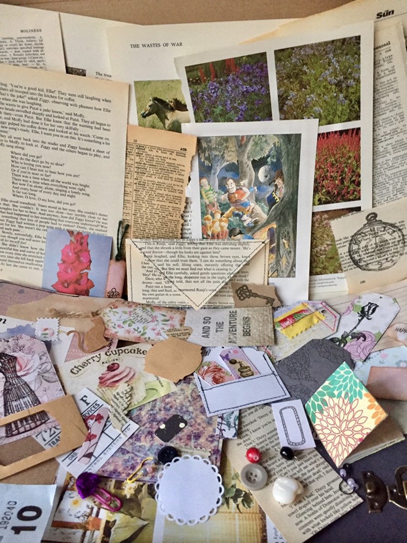 Ephemera Junk journal ephemera kit handmade ephemera | Etsy
