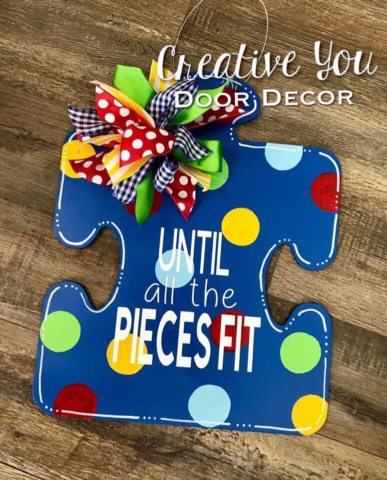 Home & Living Autism Sign Door Hanger Autism Awareness Classroom ...