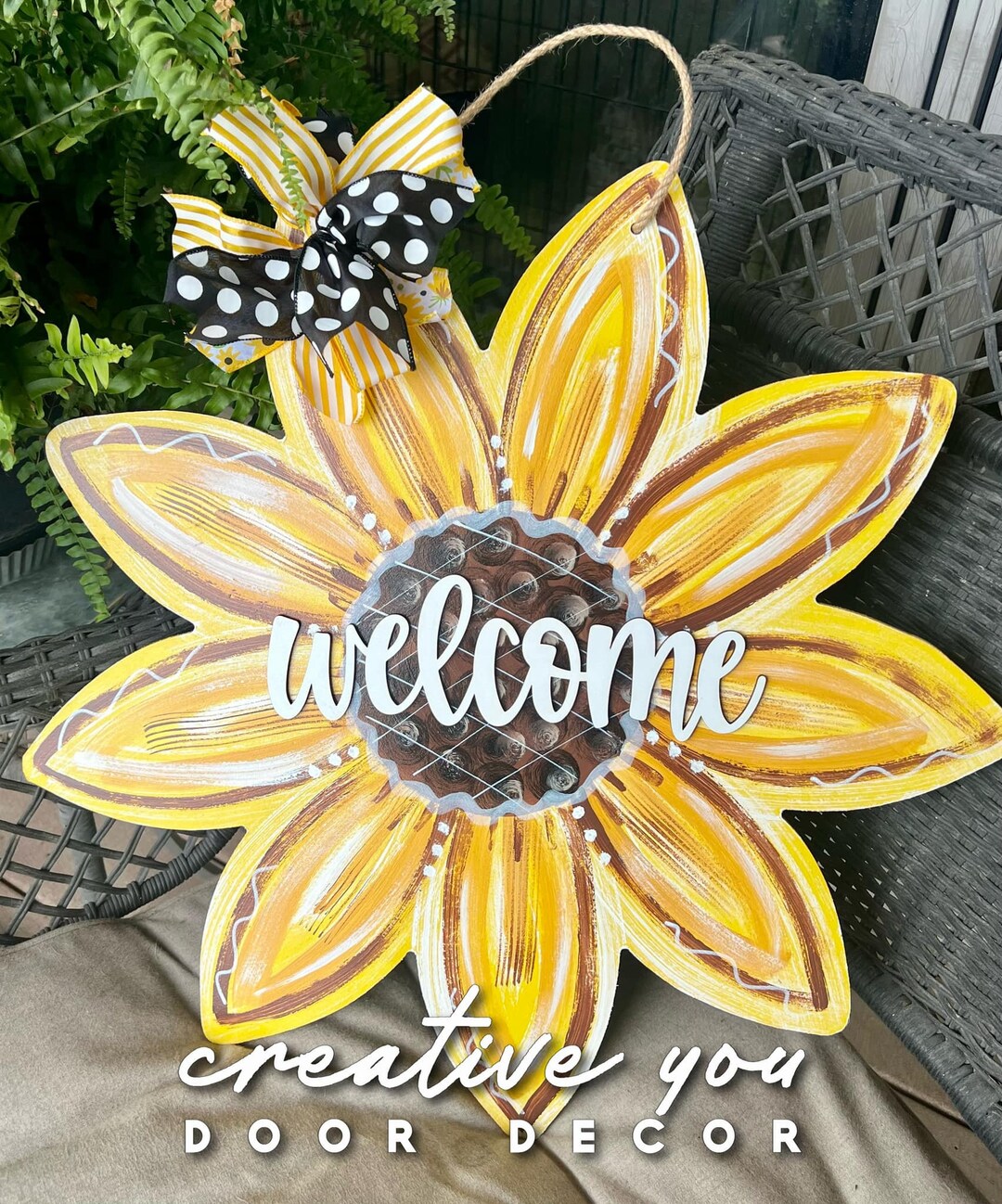 Sunflower Door Hanger - Welcome Door Hanger - Summer Decor - Etsy