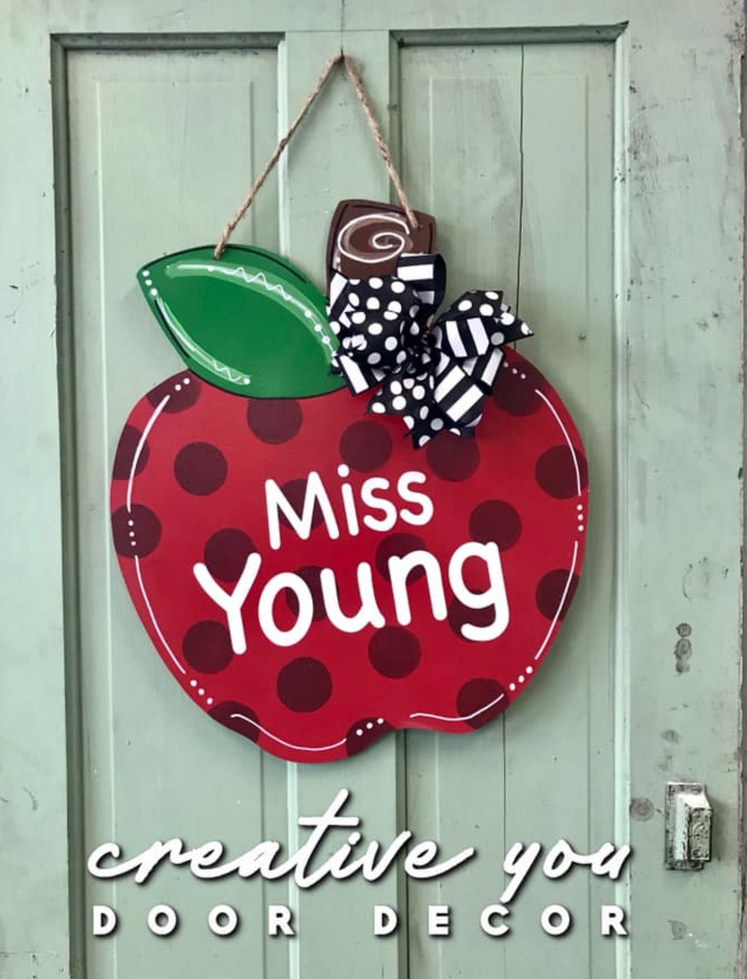 Teacher - Apple - Back to School - Door Hanger - Etsy