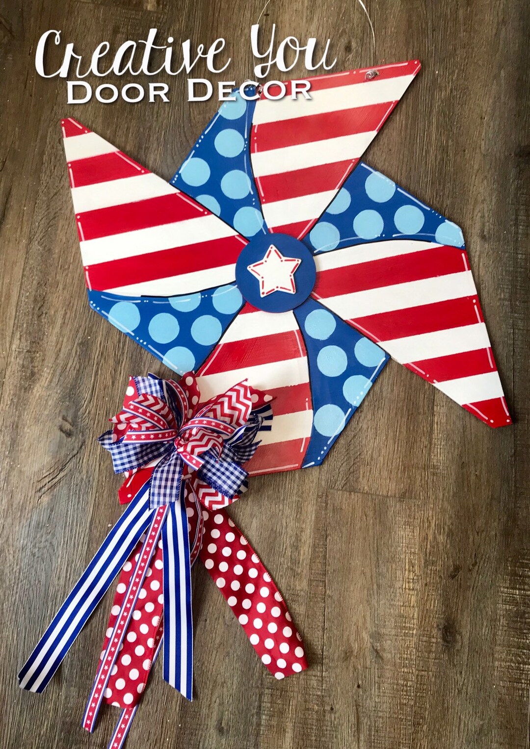 Patriotic Pinwheel Door Hanger - Etsy