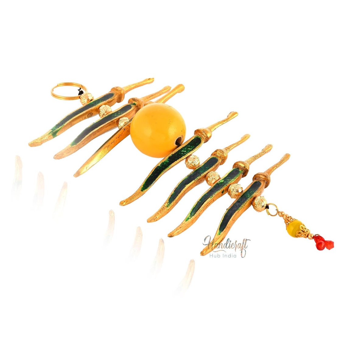 Metal Nimbu Mirchi Door Hanging Green Mirch Yellow Lemon for Outdoor ...
