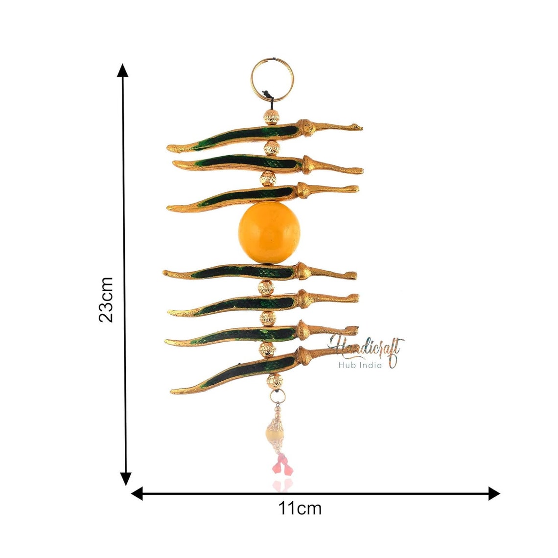 Metal Nimbu Mirchi Door Hanging Green Mirch Yellow Lemon for Outdoor ...